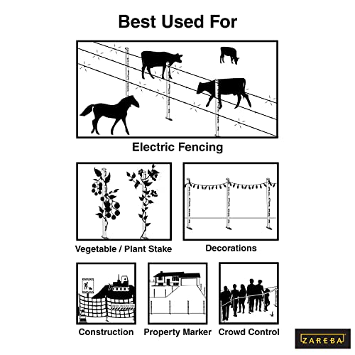 Fi-Shock P-30G 30 Inch Garden Fence Post, Ideal for Gardens and Temporary Fencing - 25 Pack,Dark Green
