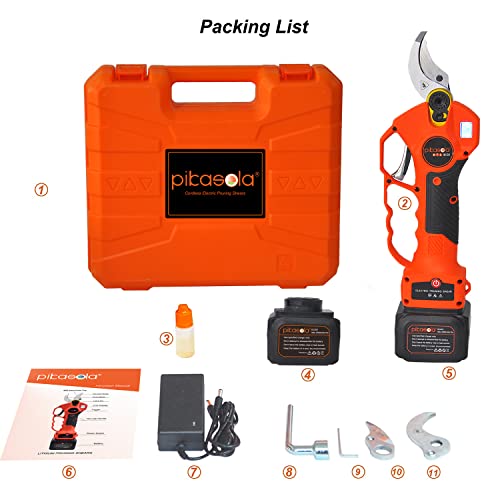 Pikasola Electric Pruning Shears, Cordless Pruner with (1.6 Inch) Diameter, Electric Pruner Include Finger Protection Function, Battery Pruner for Tree Branch, Garden.
