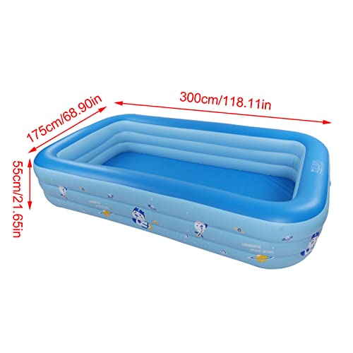 Family Lounge Pool, Durable Material Sturdy Inflatable Swimming Pool Fast Drainage Thickened for Garden