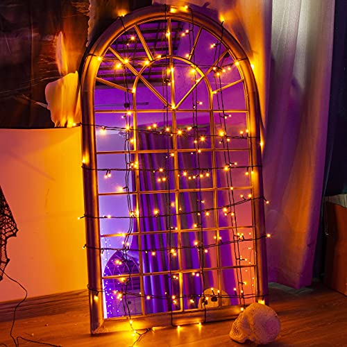 Vanthylit Halloween Decorations, 81.7Ft 200LT Halloween String Lights with Music Sync Spooky Sounds Lighted Halloween Fairy Lights for Indoor and Outdoor Patio Lawn Garden (Orange)