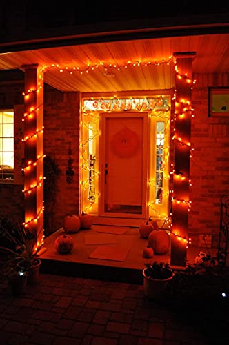 Vanthylit Halloween Decorations, 81.7Ft 200LT Halloween String Lights with Music Sync Spooky Sounds Lighted Halloween Fairy Lights for Indoor and Outdoor Patio Lawn Garden (Orange)