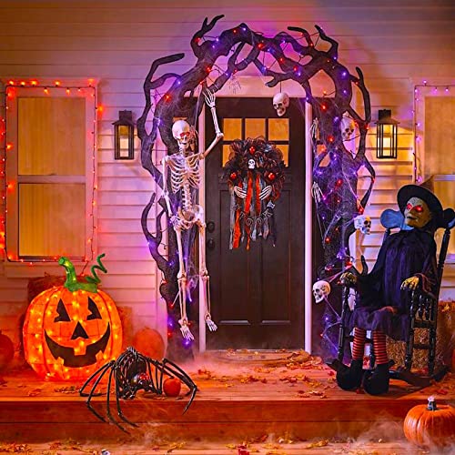 Vanthylit Halloween Decorations, 81.7Ft 200LT Halloween String Lights with Music Sync Spooky Sounds Lighted Halloween Fairy Lights for Indoor and Outdoor Patio Lawn Garden (Orange)
