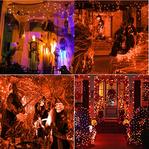Vanthylit Halloween Decorations, 81.7Ft 200LT Halloween String Lights with Music Sync Spooky Sounds Lighted Halloween Fairy Lights for Indoor and Outdoor Patio Lawn Garden (Orange)