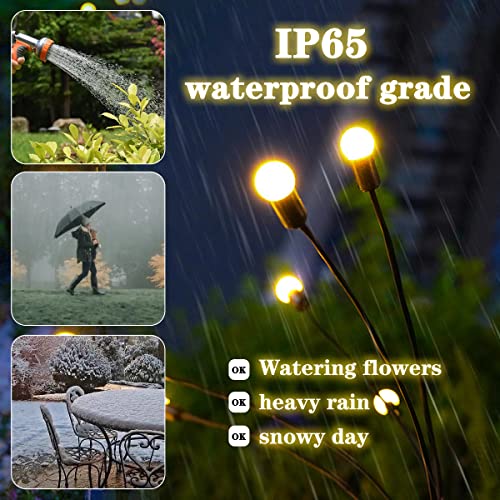 GIIOASA 8-LED Firefly Solar Garden Lights, Starburst Swaying Light, Outdoor Waterproof Camping lamp, Firefly Path Lights, Decorative Solar Garden Lights(with Crickets Chirping)