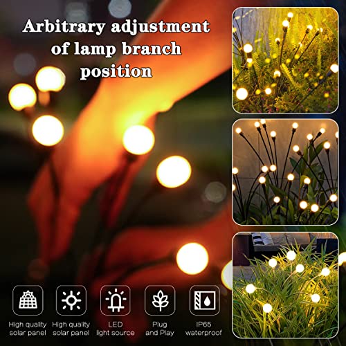 GIIOASA 8-LED Firefly Solar Garden Lights, Starburst Swaying Light, Outdoor Waterproof Camping lamp, Firefly Path Lights, Decorative Solar Garden Lights(with Crickets Chirping)