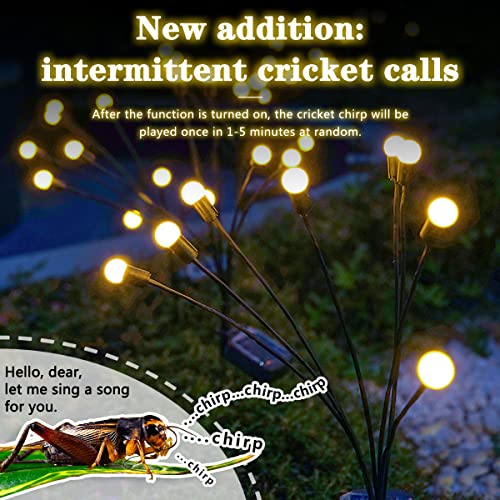GIIOASA 8-LED Firefly Solar Garden Lights, Starburst Swaying Light, Outdoor Waterproof Camping lamp, Firefly Path Lights, Decorative Solar Garden Lights(with Crickets Chirping)