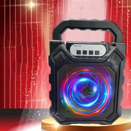 GBSELL Wireless Bluetooth Speaker, Outdoor Portable Stereo with Colourful Running Lights, Portable Mini Stereo, 18-Hour Playtime Outdoor Speaker for Home Party (Black)