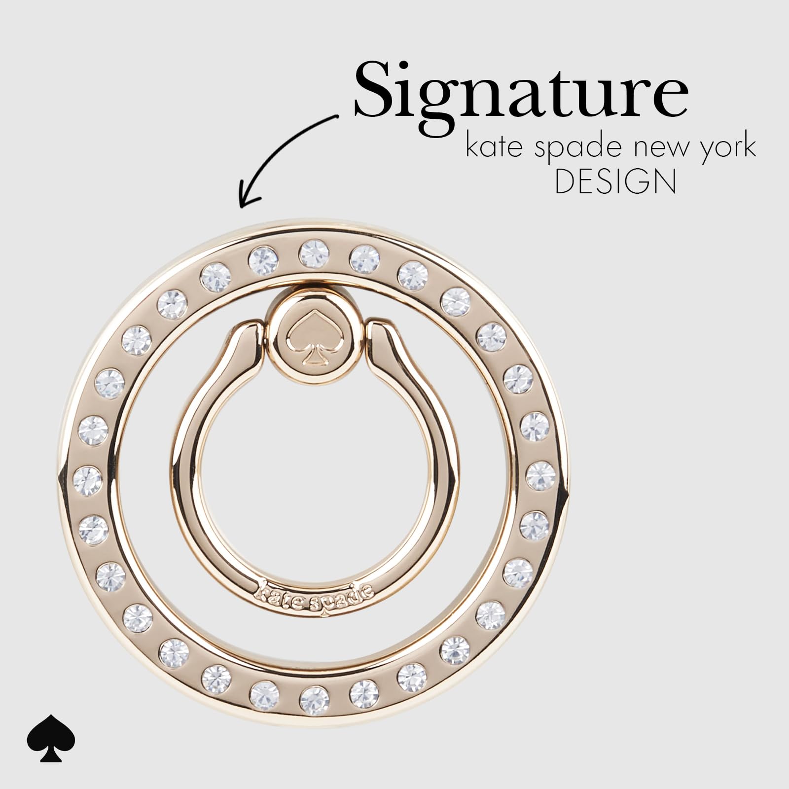 kate spade new york Magnetic Phone Ring Grip with Stand - Removable and Collapsible - Set in Stone