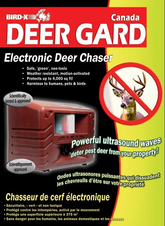 Bird-X Deer Gard Ultrasonic Motion-Activated, Covers 4,000 sq. ft.