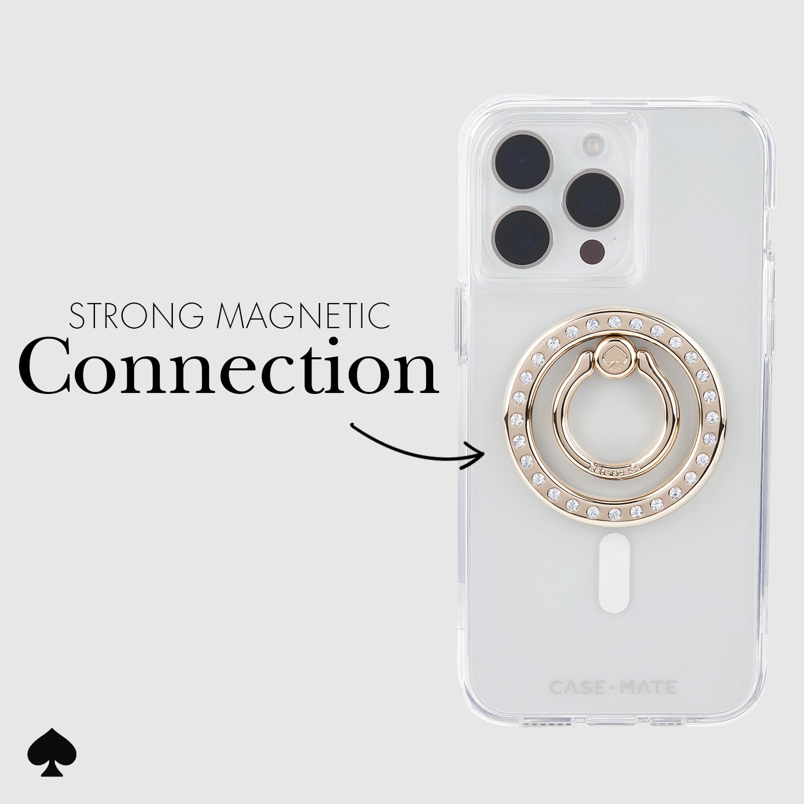 kate spade new york Magnetic Phone Ring Grip with Stand - Removable and Collapsible - Set in Stone