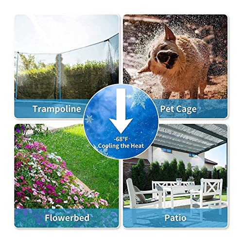 Emoshayoga Garden Sprayer Pipe Set, Humidification 15m/49.2ft Professional Garden Hose Set Low Pressure Cooling Atomization for Outdoor
