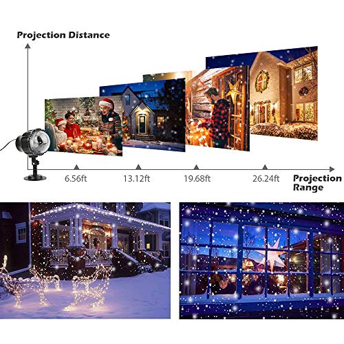 Syslux Christmas Snowfall Projector Lights, Indoor Outdoor Holiday Lights with Remote Control White Snow for Halloween Xmas Party Wedding Garden Landscape Decoration(Snow Spots)