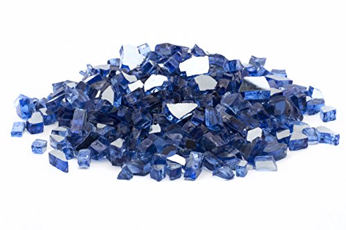 Dragon Glass 1/4" Reflective Fire Glass, 10 lb, Cobalt Blue
