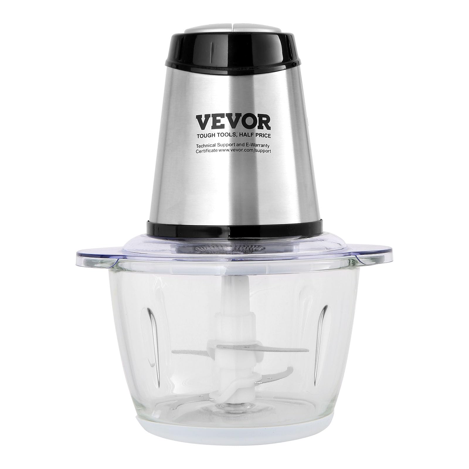 VEVOR Food Processor, Mini Electric Chopper 400W, 2 Speeds Electric Meat Grinder, Stainless Steel Meat Blender, for Baby Food, Meat, Onion, Vegetables, 5 Cup