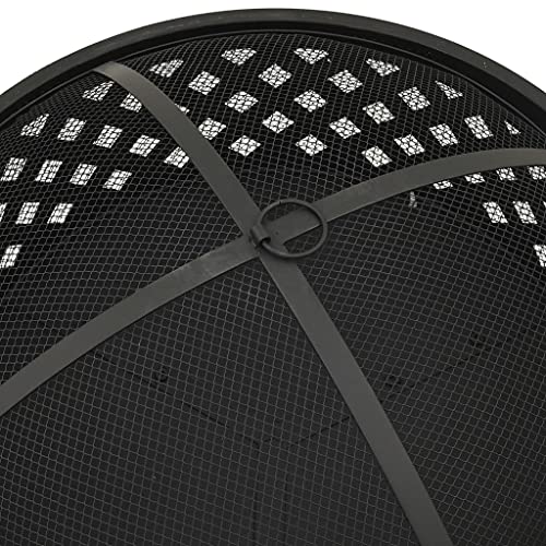 Outdoor Fire Pit Large Wood Burning Patio Backyard Firepit for Outside, for Camping Picnic Bonfire Garden Beaches Park, with Poker 26.8 "