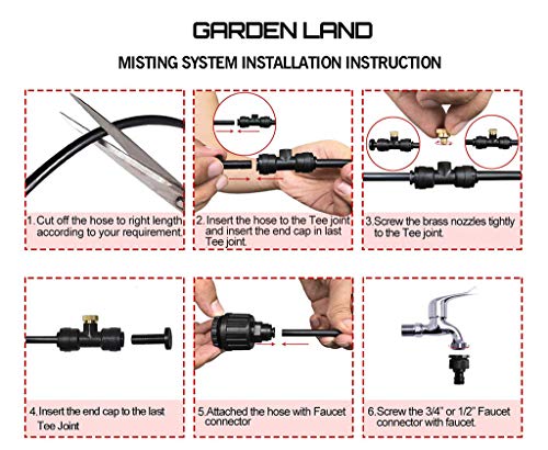 for System Line 33.3FT Outdoor Patio Misters Garden Fan Patio & Garden Water Can