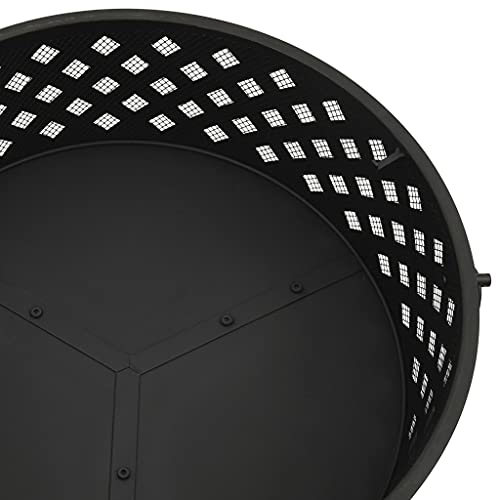 Outdoor Fire Pit Large Wood Burning Patio Backyard Firepit for Outside, for Camping Picnic Bonfire Garden Beaches Park, with Poker 26.8 "
