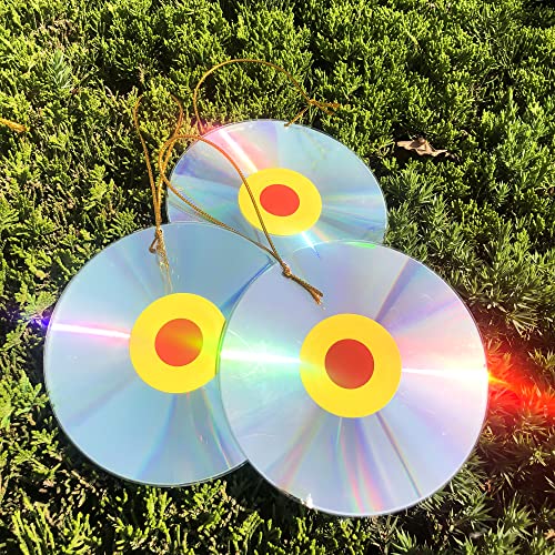 6PCS Bird Scare Devices Reflective Discs Scare Bird Away Sparkly Double-Sided Bird Reflectors for Home Garden Bird Scare Control Devices,Keep All Birds Away