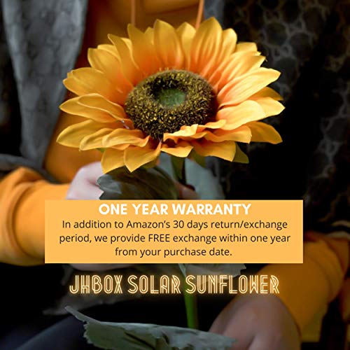 JHBOX Solar Flower Lights 4 Pack Combo - 2 Sunflower Lights and 2 Lily Flowers Garden Light, Solar Christmas Lights Garden Stakes for Winter Outdoor Decor, Holiday Lighting for Patio, Pathway, Yard