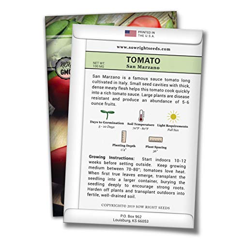 Sow Right Seeds - San Marzano Tomato Seed for Planting - Non-GMO Heirloom Packet with Instructions to Plant a Home Vegetable Garden - Great Gardening Gift (2)