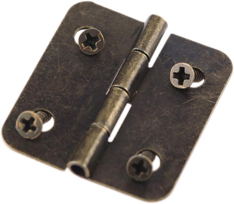 WRAFER Door HingesDoor Hinges Internal 4Pcs 36X26Mm Antique Kitchen Cabinet Door Hinges Jewelry Wood Box Cabinet Drawer Butt Hinge Decorative Hinges Furniture Hardware