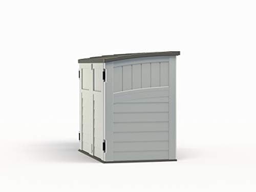 Suncast Horizontal Outdoor Storage Shed for Backyards and Patios 34 Cubic Feet Capacity for Garbage Cans, Tools and Garden Accessories, No Size, Vanilla