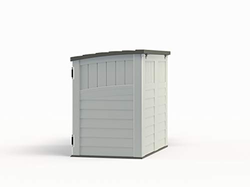 Suncast Horizontal Outdoor Storage Shed for Backyards and Patios 34 Cubic Feet Capacity for Garbage Cans, Tools and Garden Accessories, No Size, Vanilla