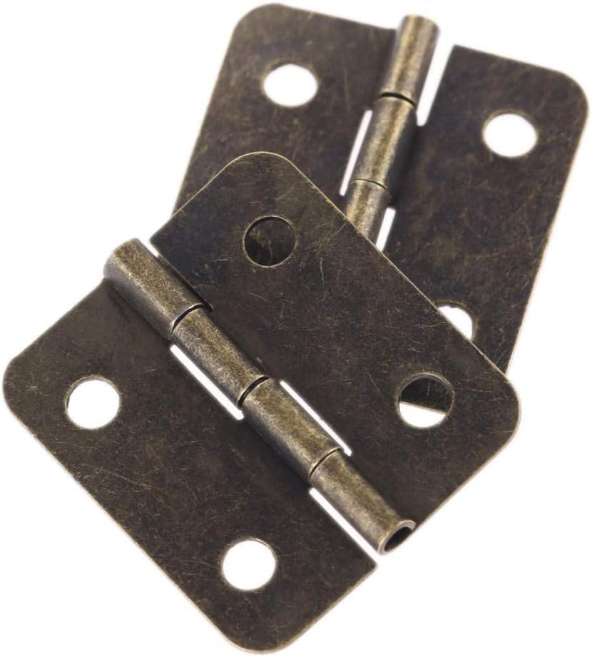 WRAFER Door HingesDoor Hinges Internal 4Pcs 36X26Mm Antique Kitchen Cabinet Door Hinges Jewelry Wood Box Cabinet Drawer Butt Hinge Decorative Hinges Furniture Hardware