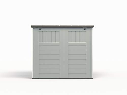 Suncast Horizontal Outdoor Storage Shed for Backyards and Patios 34 Cubic Feet Capacity for Garbage Cans, Tools and Garden Accessories, No Size, Vanilla