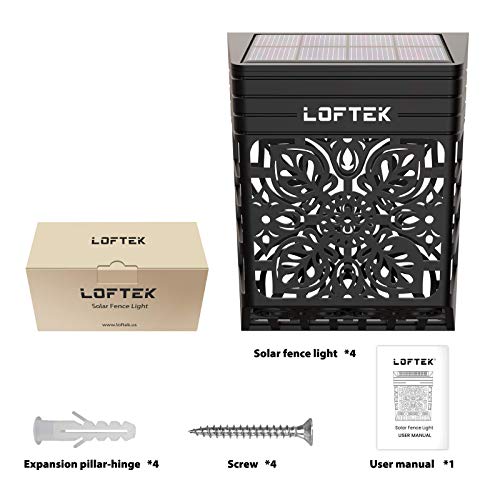 LOFTEK 16-inch LED Dimmable Floating Pool Lights Ball, Cordless Night Light with Remote(1P)+Solar Fence Lights Outdoor, Solar Wall Deck Lights Led Garden Decorative Lighting (4P)