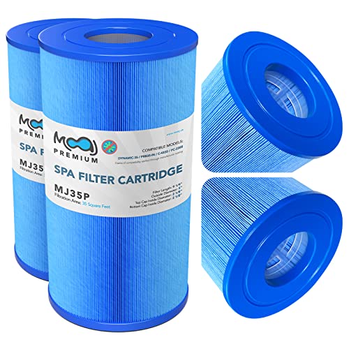 MOAJ Premium Spa Filter 2-Pack Replaces Pentair Dynamic 35, R173431, 17-2482, Guardian 409-219, Filbur FC-2385, Unicel C-4335, Waterway in-Line 35, 817-3501 | 9 1/4" x 5" | Asepsis-Infused Filtration