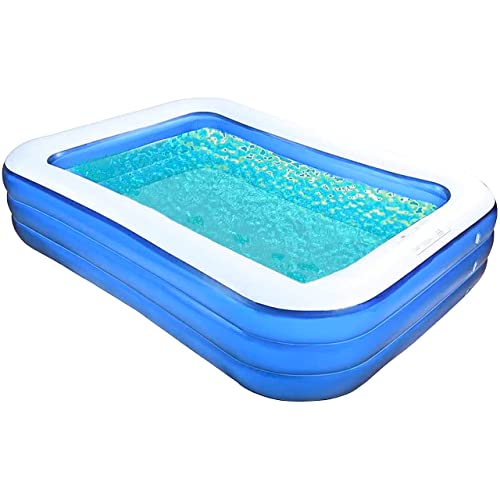 Family Inflatable Swimming Pool, 118" X 72" X 22" Full-Sized Inflatable Lounge Pool for Baby, Kiddie, Kids, Adult, Infant, Toddlers for Ages 3+,Outdoor, Garden, Backyard, Summer Water Party