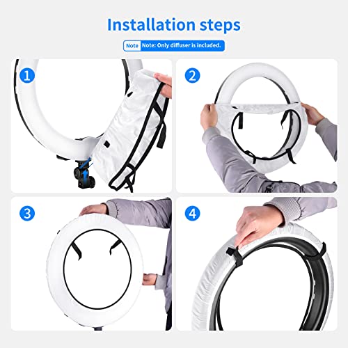 Neewer 18 inches Collapsible Photography Video Light Softbox Diffuser for 75W(600W Equivalent) Ring Fluorescent Light Flash Light