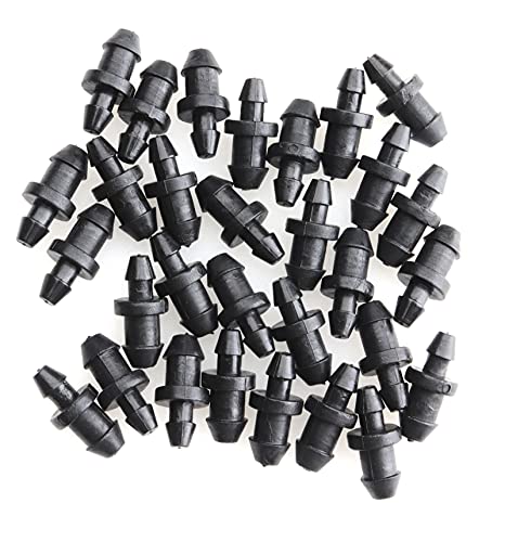 Sowaka 30 Pcs Drip Irrigation Plugs Plastic Black 1/4 Inch Tube End Goof Hole Plugs Irrigation Stoppers for Home Garden Lawn Supplies