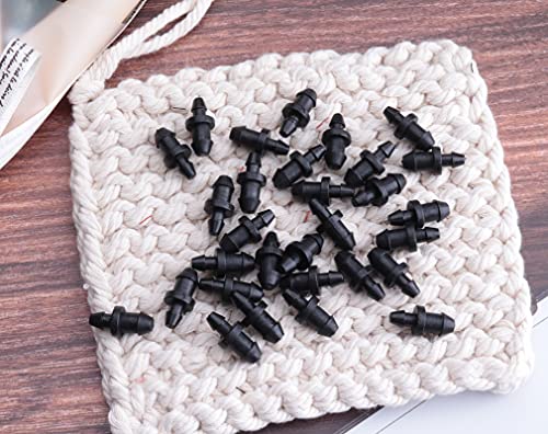 Sowaka 30 Pcs Drip Irrigation Plugs Plastic Black 1/4 Inch Tube End Goof Hole Plugs Irrigation Stoppers for Home Garden Lawn Supplies