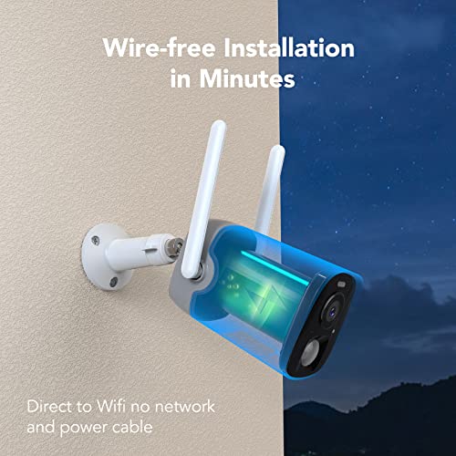 NETVUE Security Camera Wireless Outdoor Combination USB Solar Panel Suit, 2K Color Night Vision AI Motion Detection IP65 Weatherproof Spotlight Siren Alarm Cloud/SD Storage