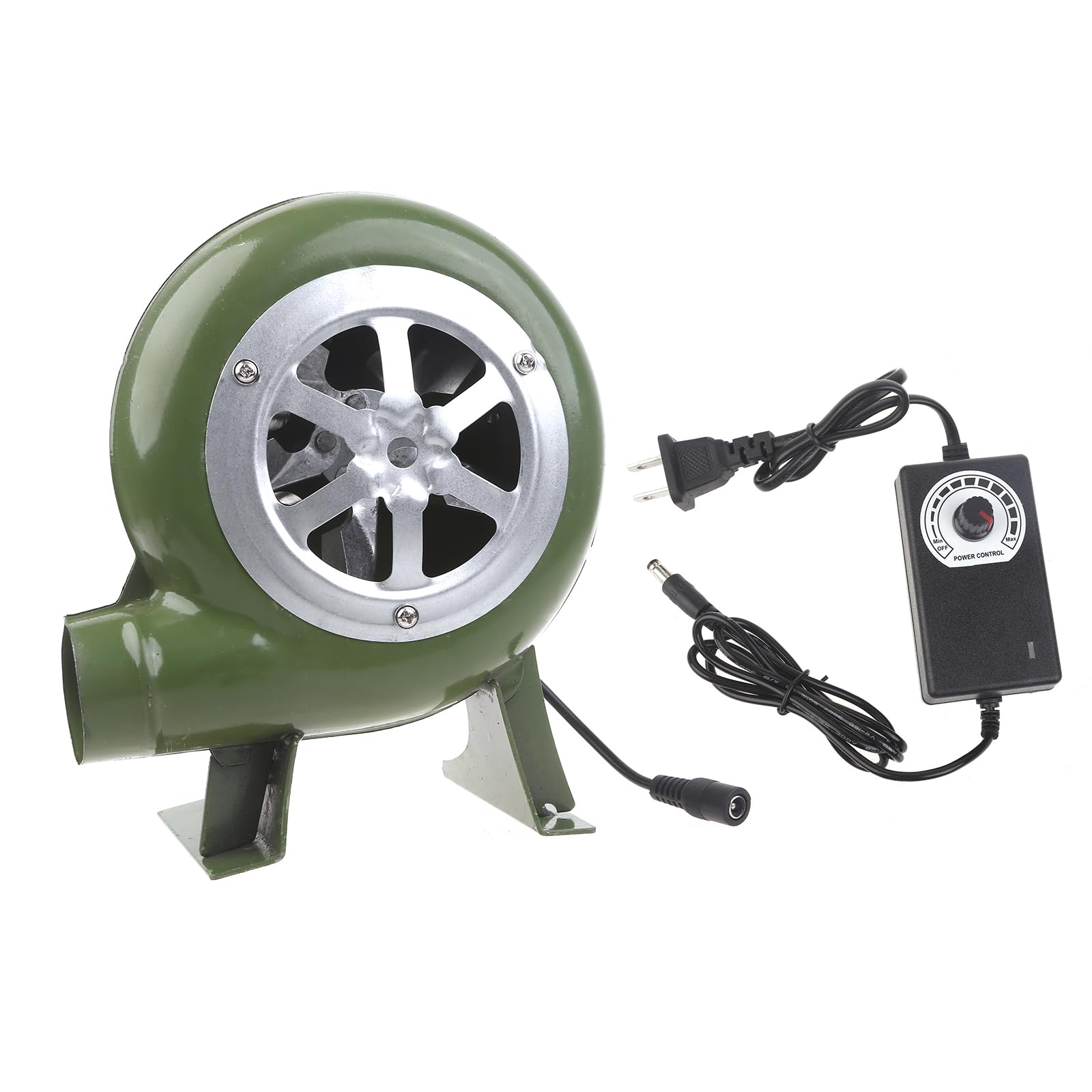 QUETHEDS Electric Blower Fan BBQ Fan 100v 220v Suitable For Barbecue Mini Blacksmith Forges Blower With Speed Adapter AC100-240V BBQ Blower 200w Mini Blacksmith Forges Blower With Duct Portable (80W)