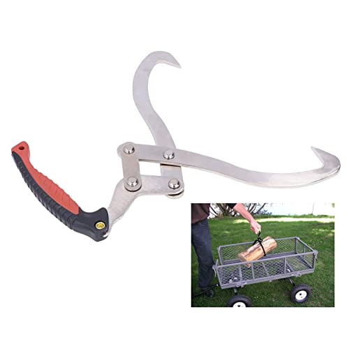 Yosoo Health Gear Log Tongs Log Gripping Lifting Kit, 12 Inches Log Grapple Hook Wood Claw for Garden Wood Handling Dragging Carrying, Non Slip Grip Log Tong Tool Solid Iron Claw