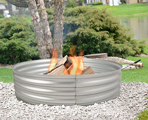 Pleasant Hearth OFW815FR Infinity Galvanized fire Ring, Silver