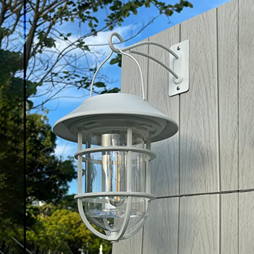 Solar Lantern Hanging Solar Lights, Metal Waterproof Solar Lights Outdoor with Hooks, Garden Lights Decorative for Patio Porch Yard Fenceā¦