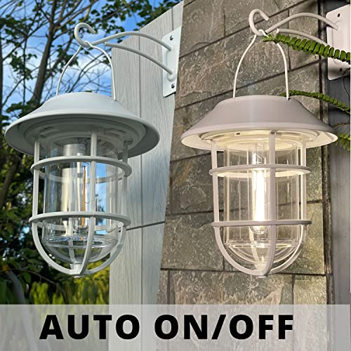 Solar Lantern Hanging Solar Lights, Metal Waterproof Solar Lights Outdoor with Hooks, Garden Lights Decorative for Patio Porch Yard Fenceā¦