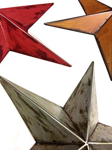 Bellaa 22052 Metal Stars Wall Decor 12 inch Set of 3 Celtic Patio Garden Outdoor