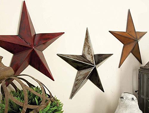 Bellaa 22052 Metal Stars Wall Decor 12 inch Set of 3 Celtic Patio Garden Outdoor