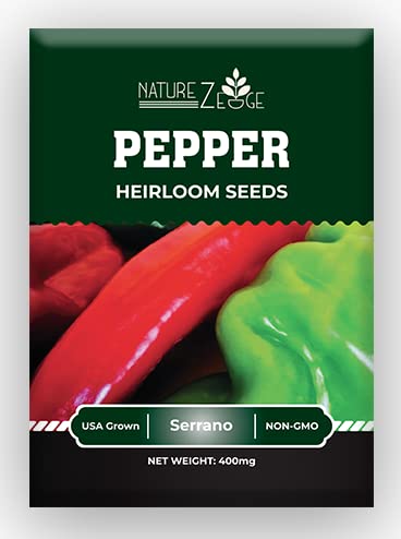 Hot Pepper Seeds for Planting, Cayenne, Hungarian Yellow, Jalapeno, Serrano, Habanero Orange, Heirloom Pepper Seeds Variety Pack, NonGMO