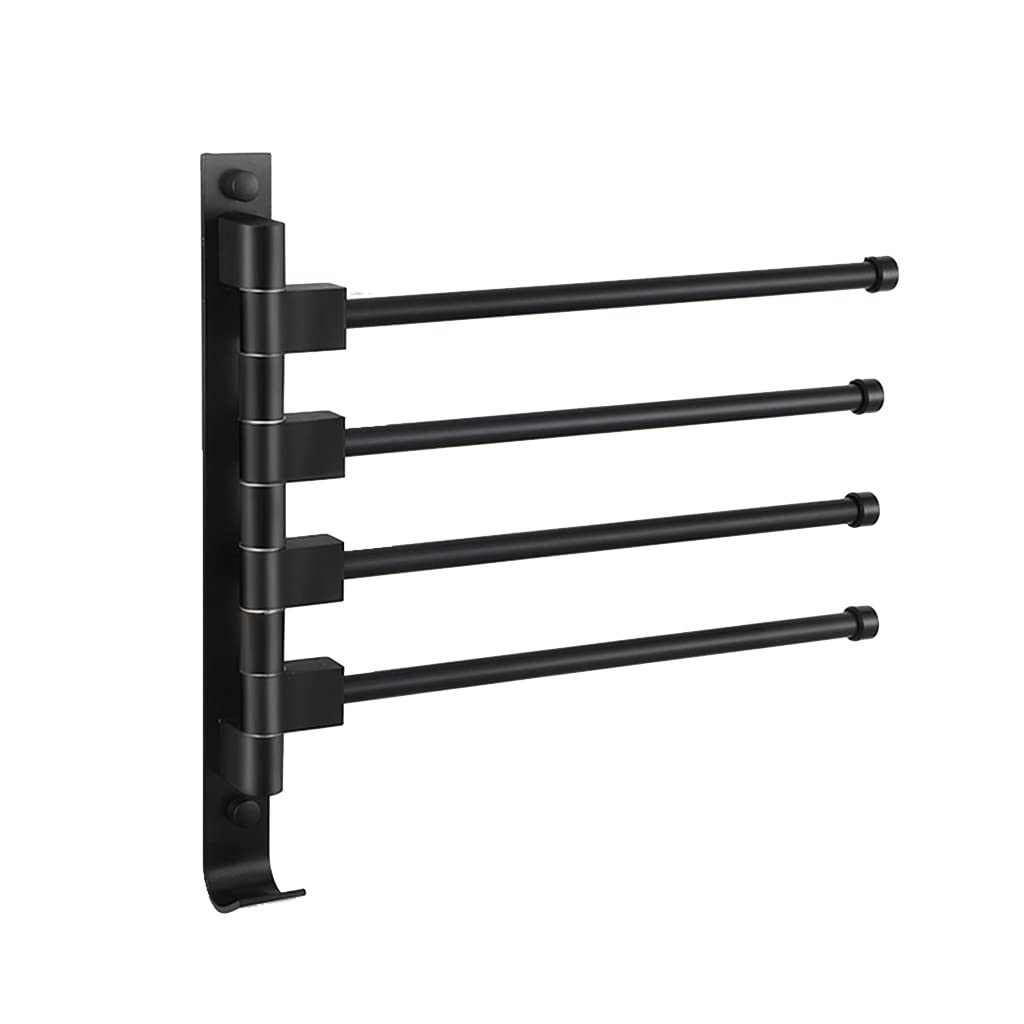 Rotating Towel Bar Hand Towel Holder Wall Mounted Storage Shelf Towel Ladder Hanger for Bathroom Kitchen Waterproof Towel Bar Holder Rack Adhesive Bathroom Replacement Bath Shelf Small Wall