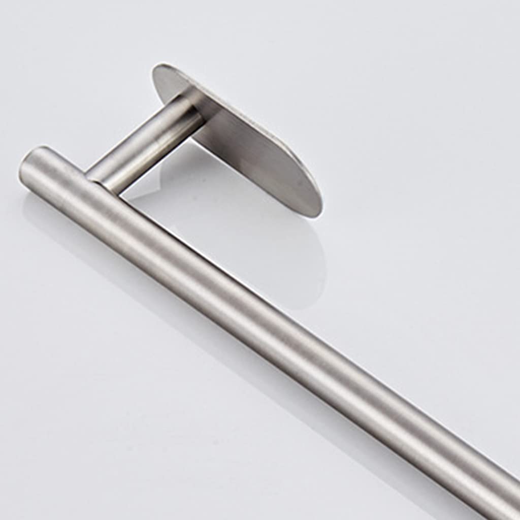 Stainless Steel Hand Towel Rack Thicken Bath Towel Rod Wall Mounted Single Towel Bar Nail-Free Installation Waterproof Towel Shelf for Bathroom Wall Mounted No Drill Rack Storage Toilet Silver