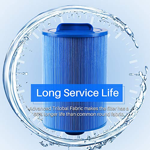 POOLPURE 6CH-940RA Spa Filter Replaces Pleatco PWW50P3-M(1 1/2" Coarse Thread), Filbur FC-0359M, 03FIL1400, 45 sq.ft Screw in Filter 2 Pack