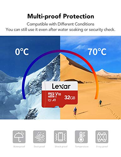 Lexar 32GB Micro SD Card 2 Pack, microSDHC UHS-I Flash Memory Card with Adapter - Up to 100MB/s, U1, Class10, V10, A1, High Speed TF Card (2 microSD Cards + 1 Adapter)