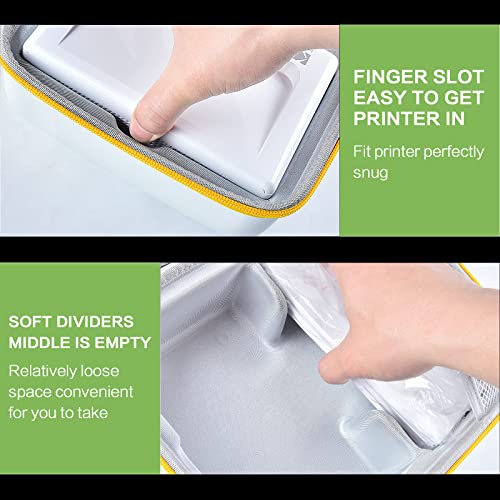 Case Compatible with Kodak Dock Plus or Kodak Dock Portable Instant Photo Printer, 4x6 Photo Paper/Charger Cord Other Accessories Everything fits Great Inside - Black (White)