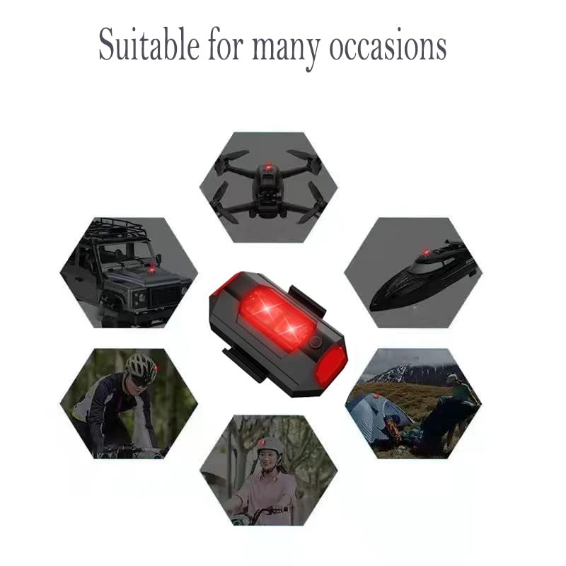 4PCS LED Strobe Lights 7 Colors Drone Anti-Collision Lights Rechargeable Night Warning Light for Car Motorcycle Aircraft RC Boat